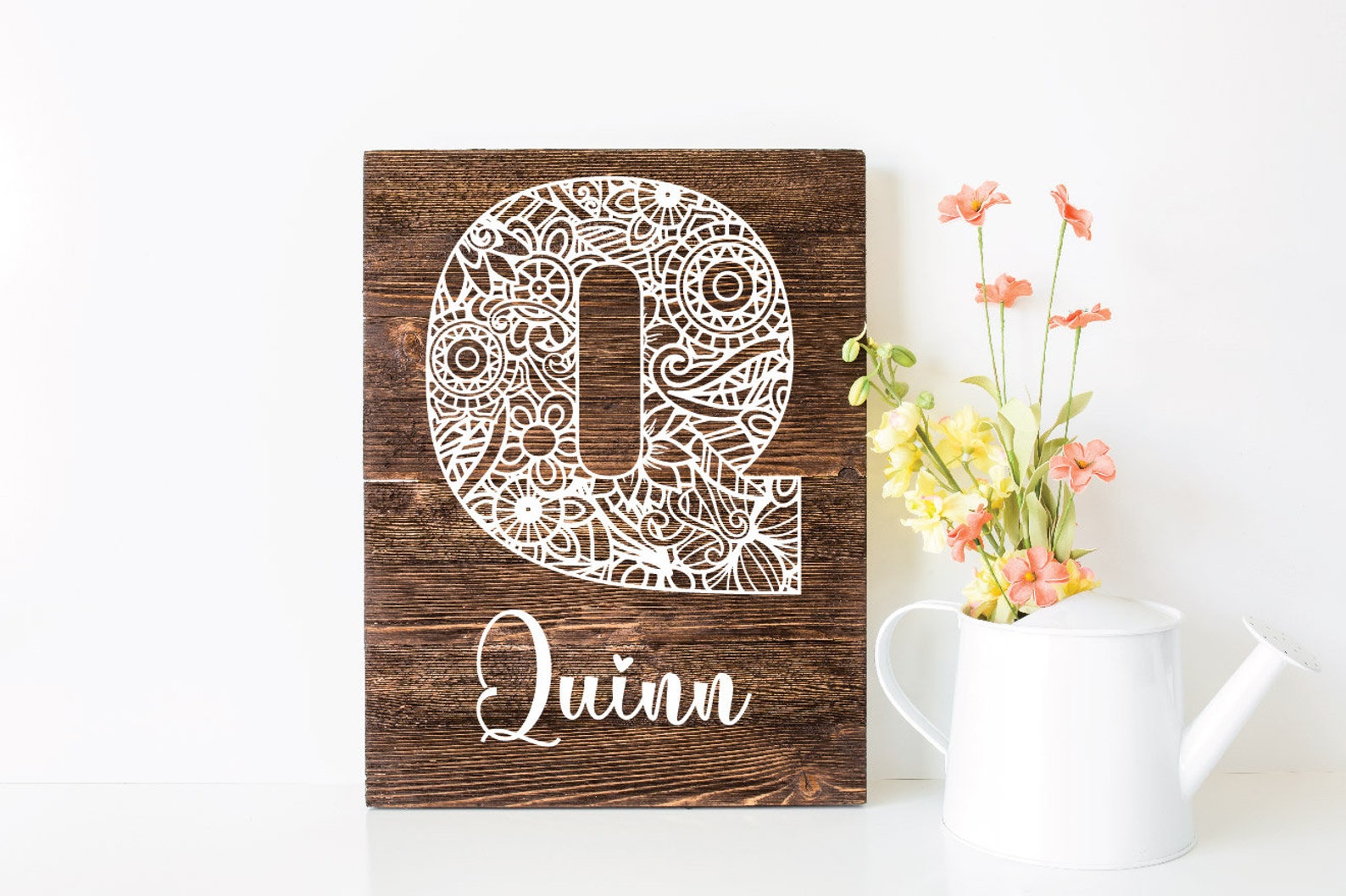 Letter Q SVG File Mandala Monogram Letter Q SVG Cut File - Etsy