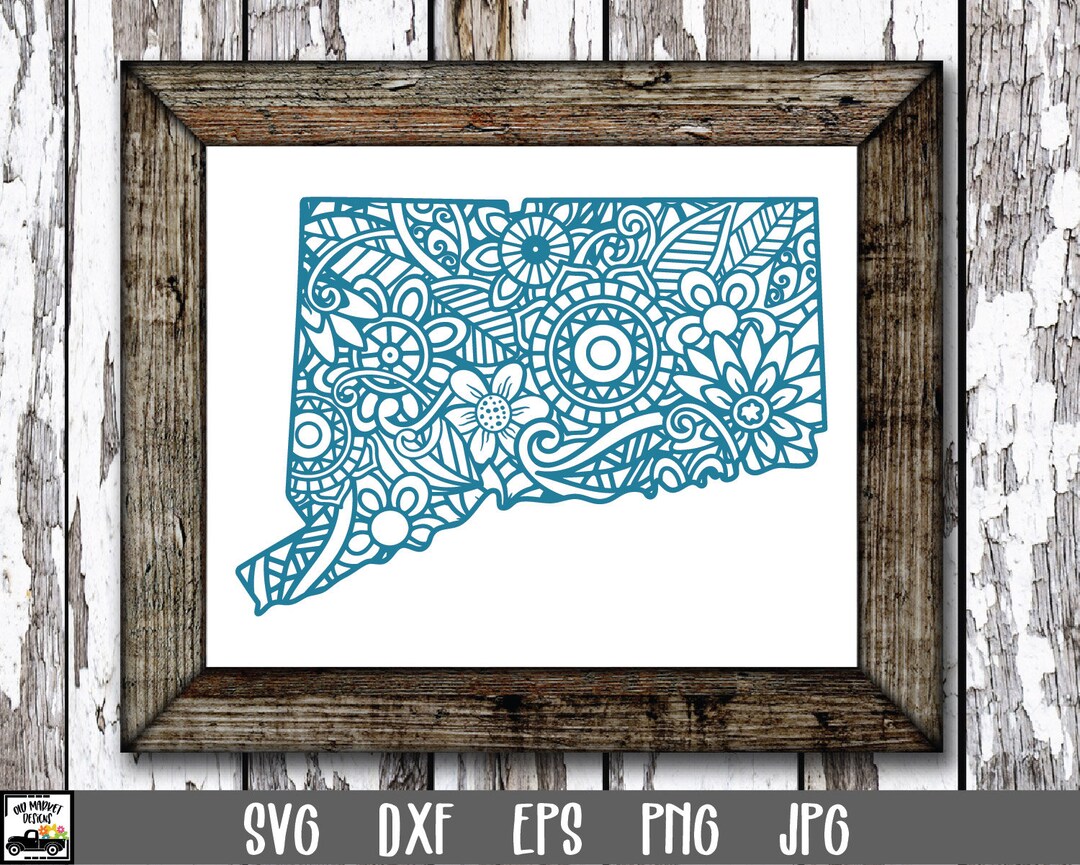 Archivo SVG de Connecticut Archivo SVG de mandala del estado de ...