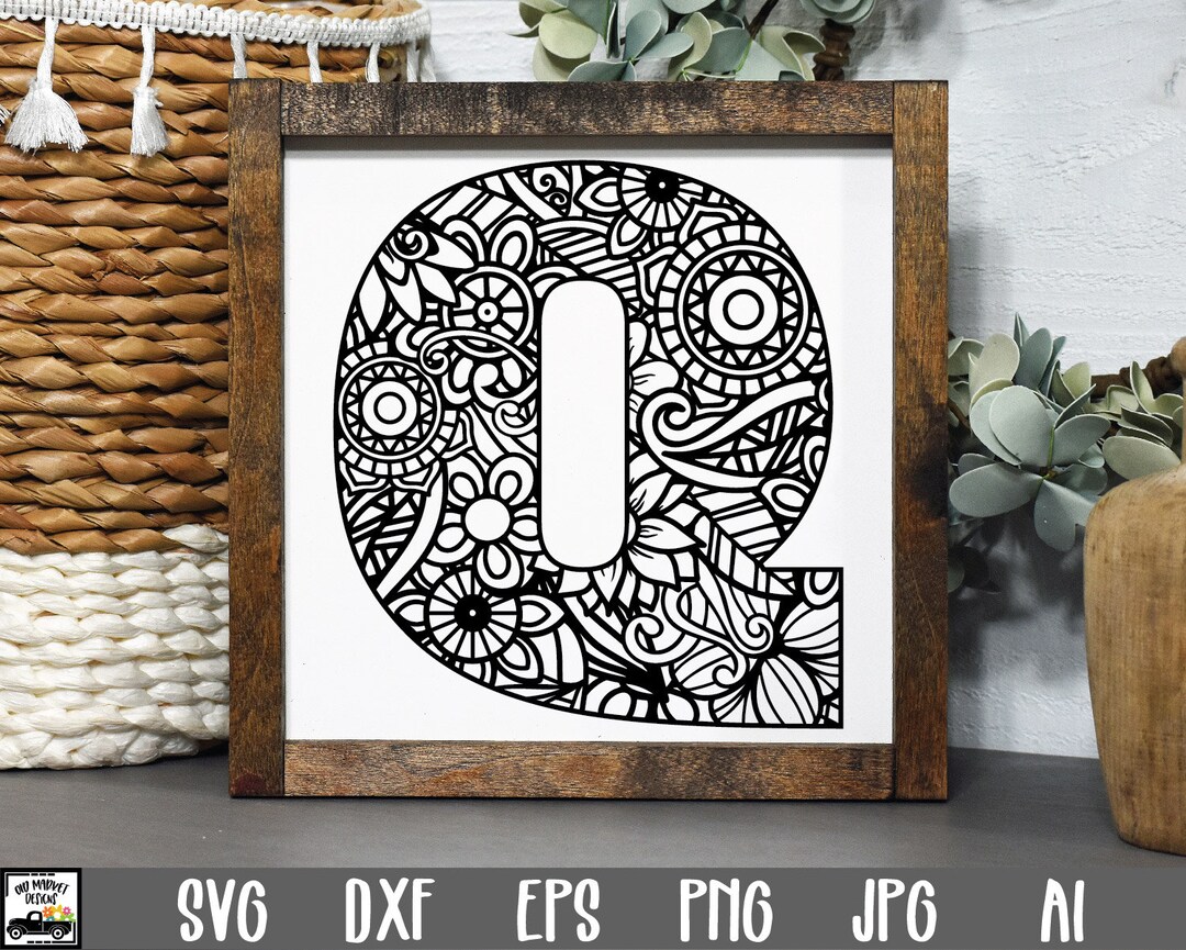 Letter Q SVG File - Mandala Monogram Letter Q SVG Cut File - Clip Art ...