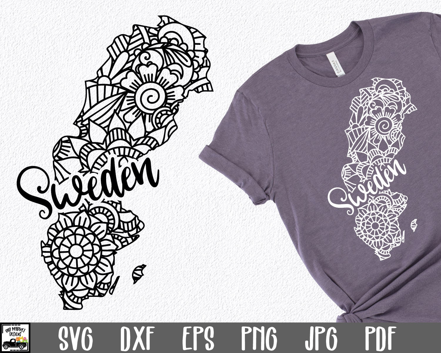 Sweden SVG File Sweden Mandala SVG Cut File Mandala Clip - Etsy