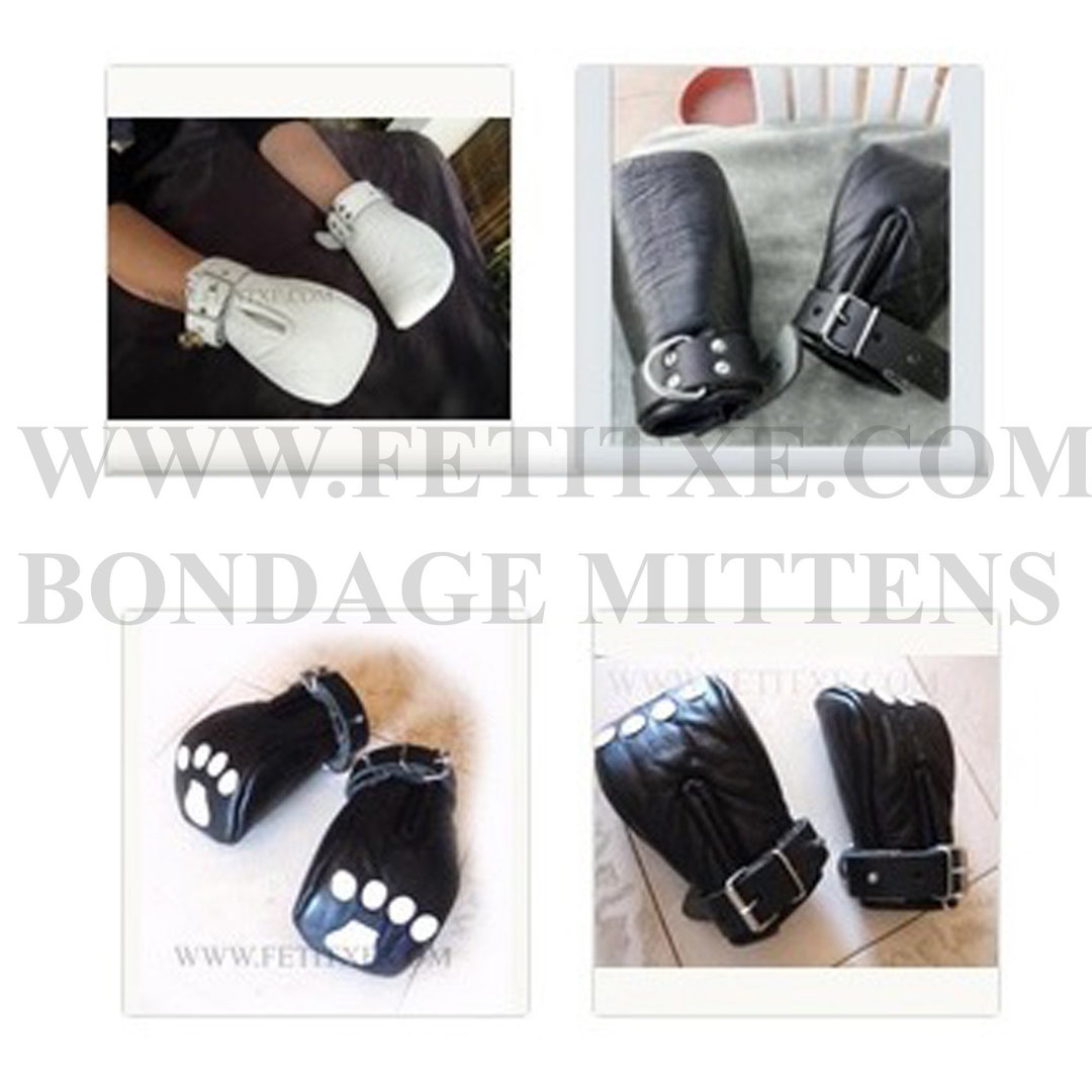 Animal Paws Leather Locking Bondage Padded Fist Mitts - Etsy Canada