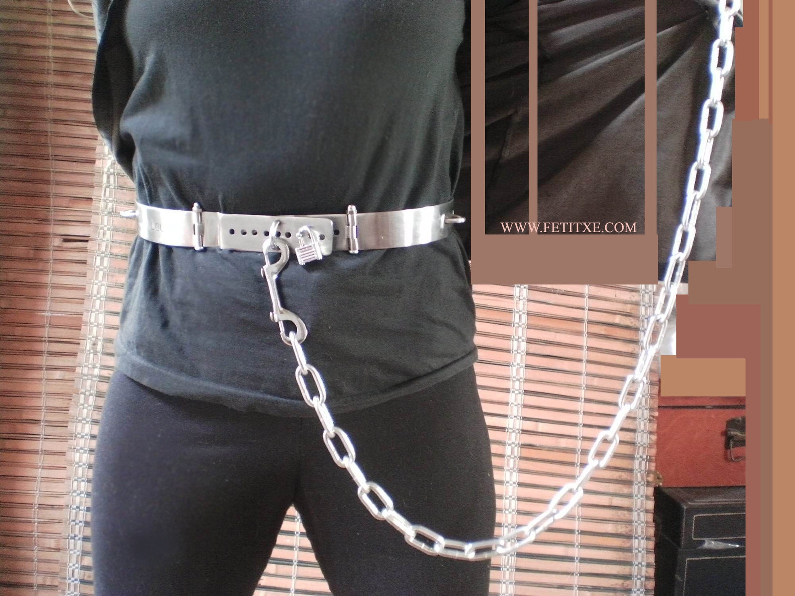 Restraint Bondage Lockable Slave Belt Waist Cincher Stainless Steel ...
