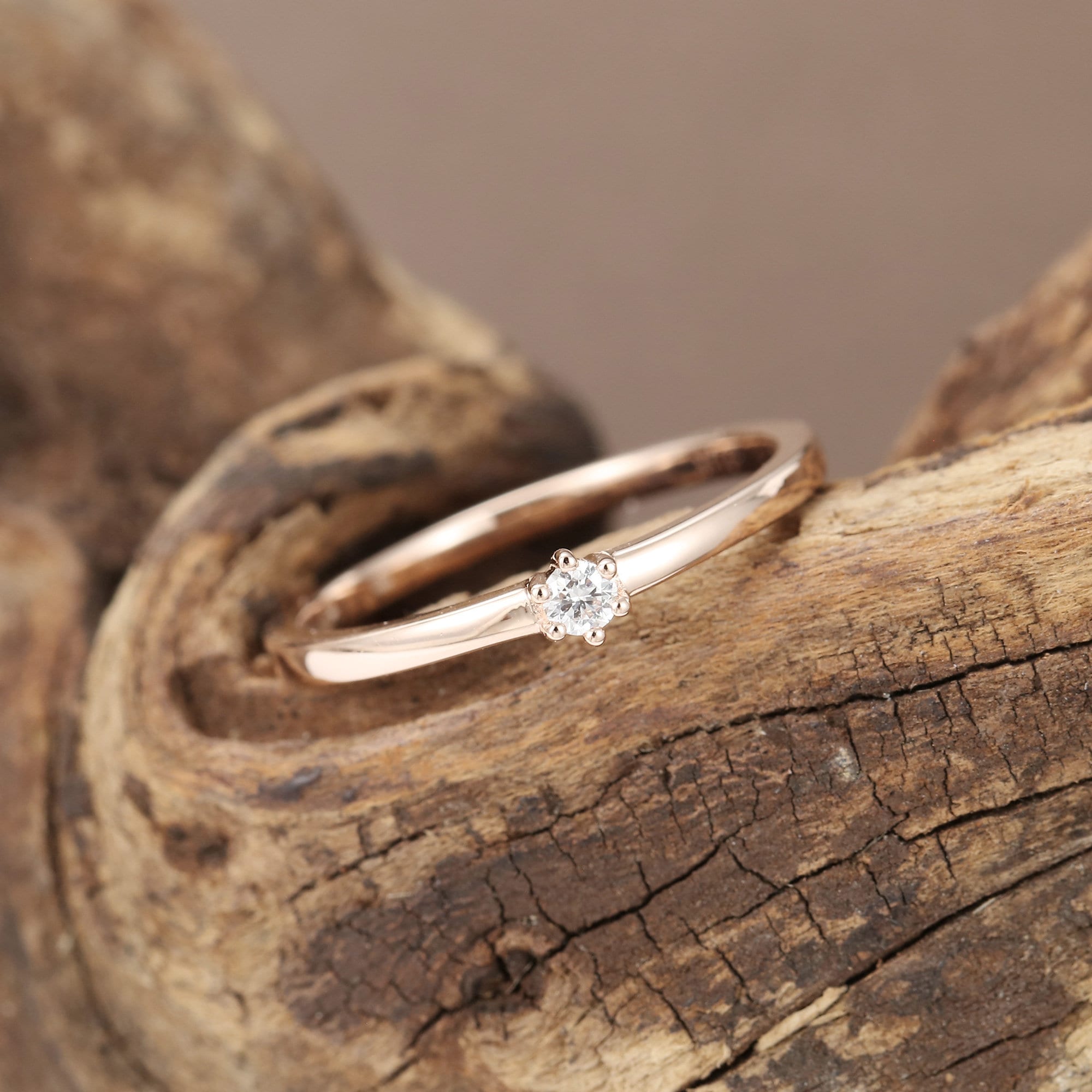 Minimalist Engagement Ring Diamond Simple Thin Dainty Engagement Ring ...