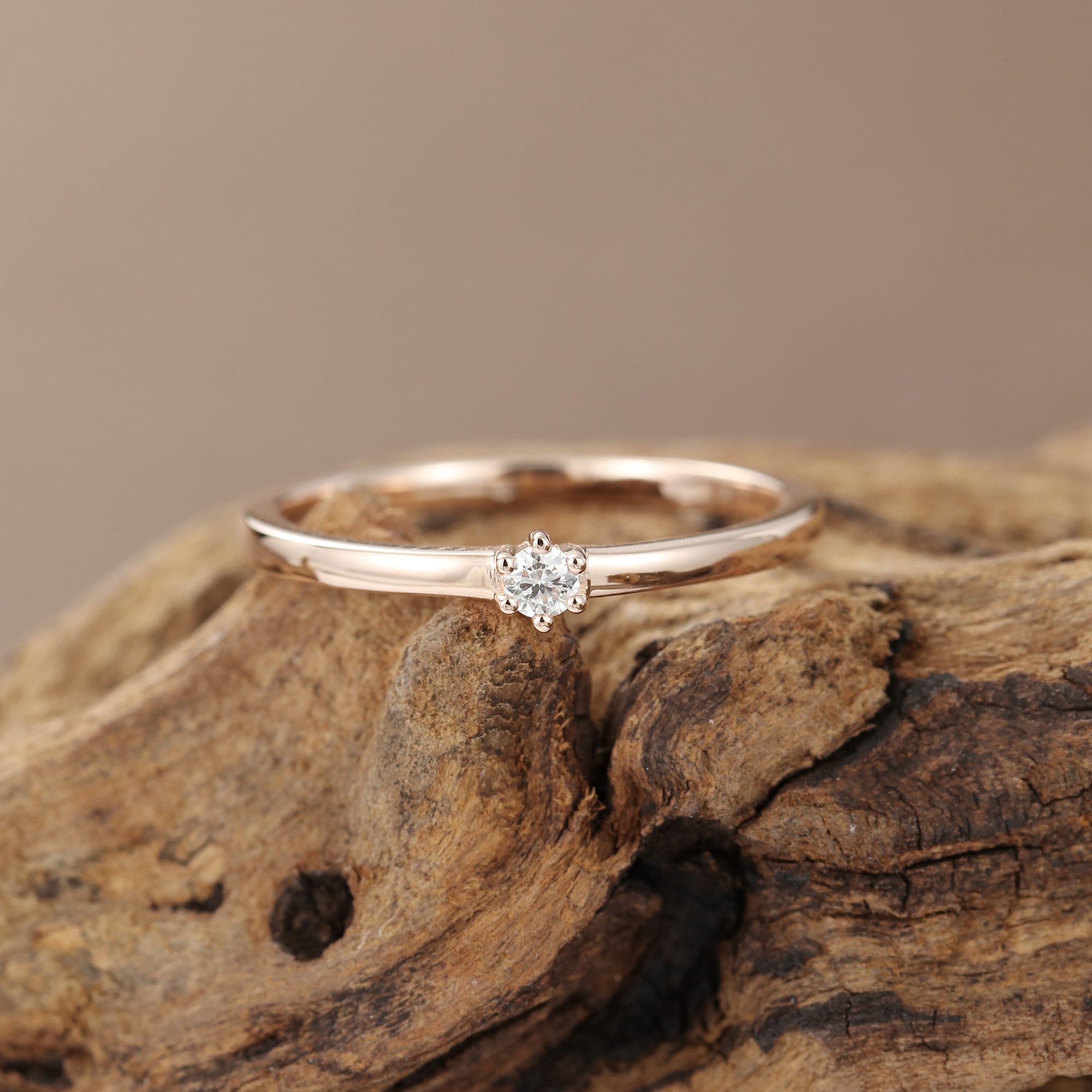 Minimalist Engagement Ring Diamond Simple Thin Dainty Engagement Ring ...