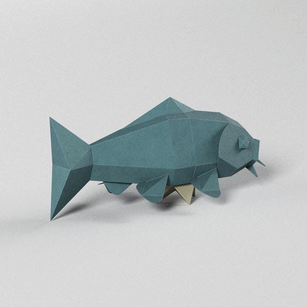 DIY 3D Paper Fish | Printable Papercraft Template for Beginners - Etsy