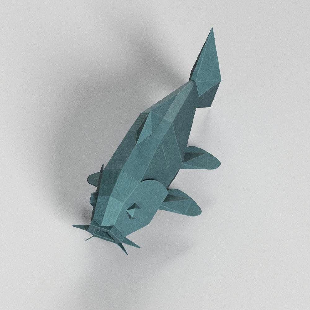 DIY 3D Paper Fish | Printable Papercraft Template for Beginners - Etsy