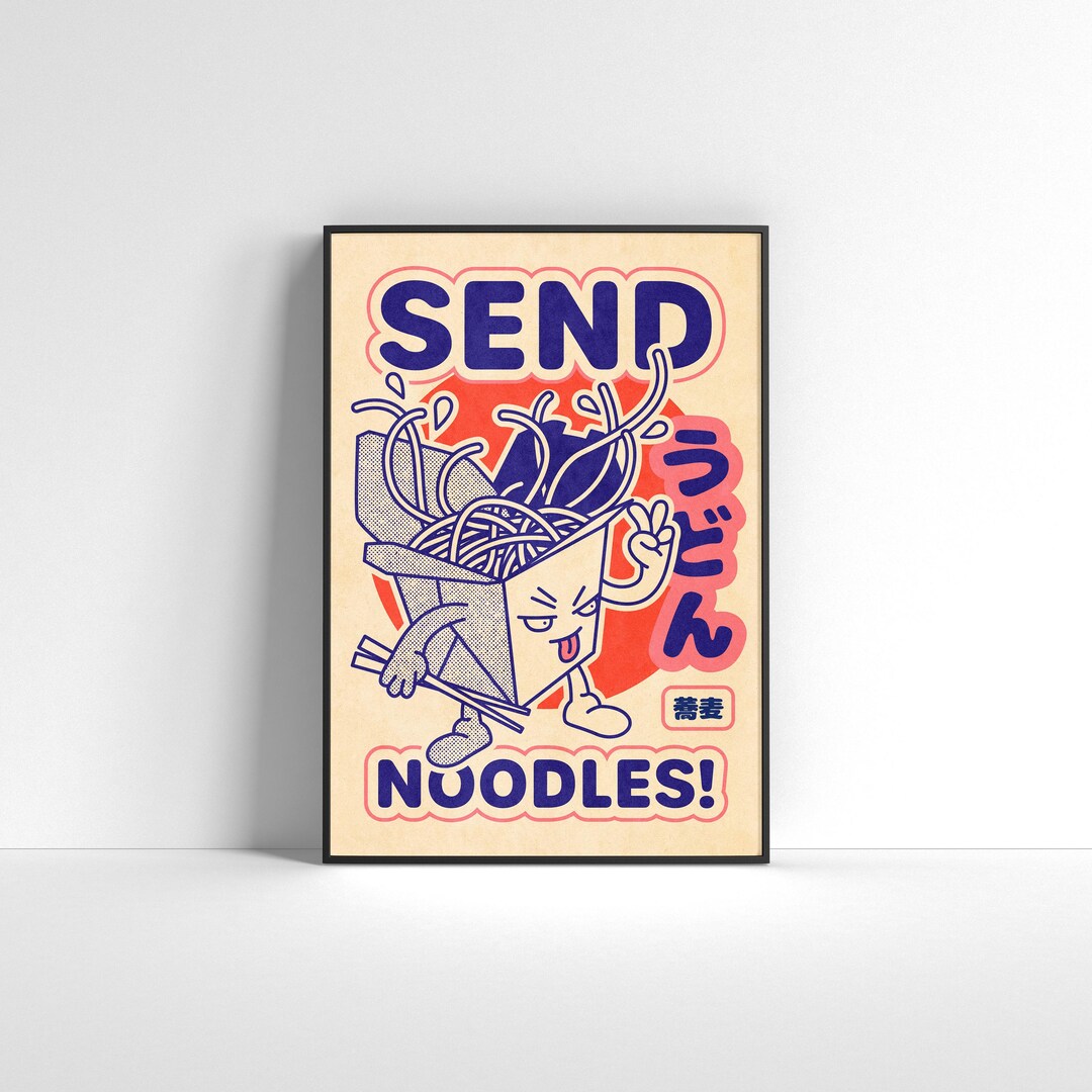 Send Noodles. Japanese Food. Box. Kawaii. Chopsticks. Vintage. Funny ...
