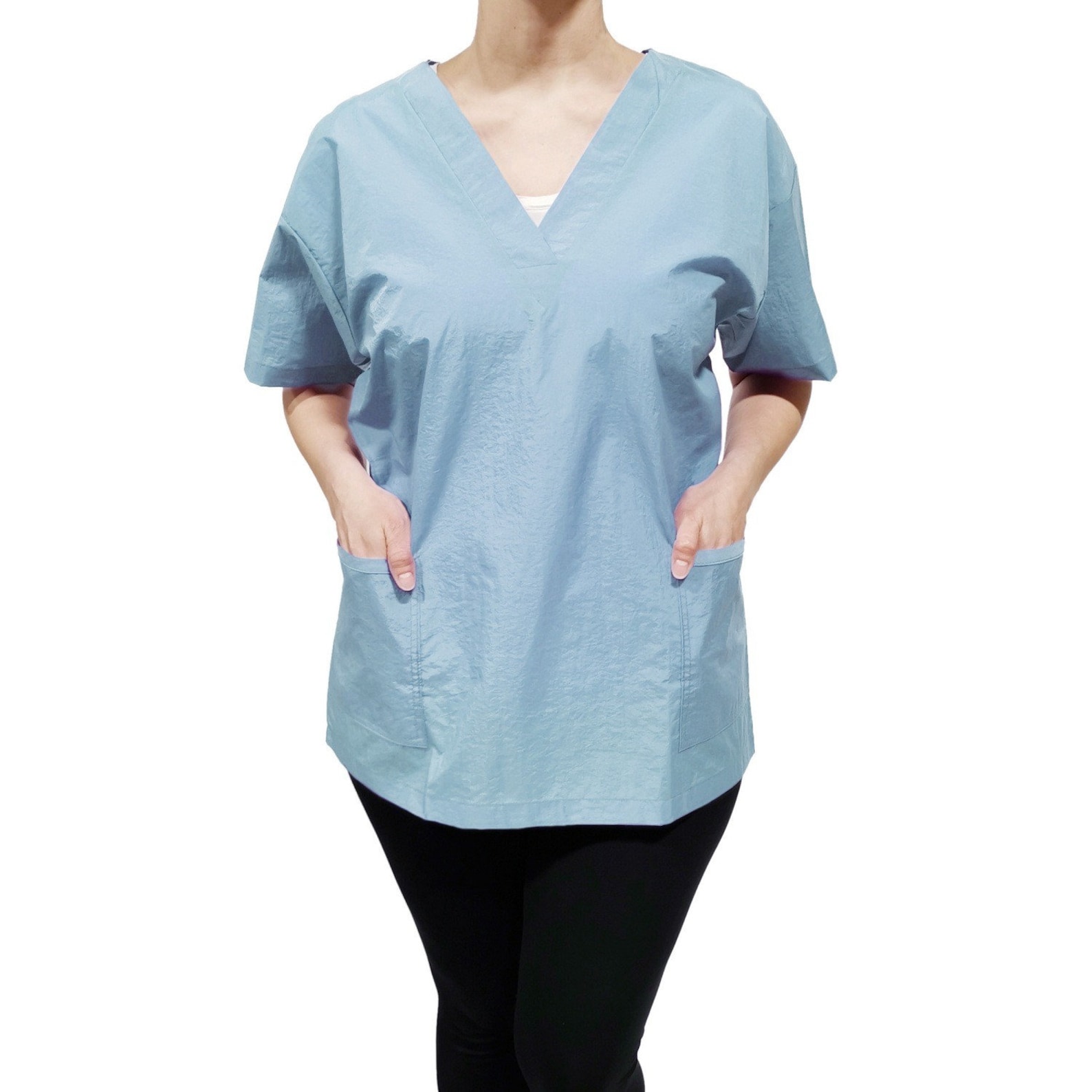 V-neck Scrub Top, Water Repellent Nylon Smock, Custom Embroidery - Etsy
