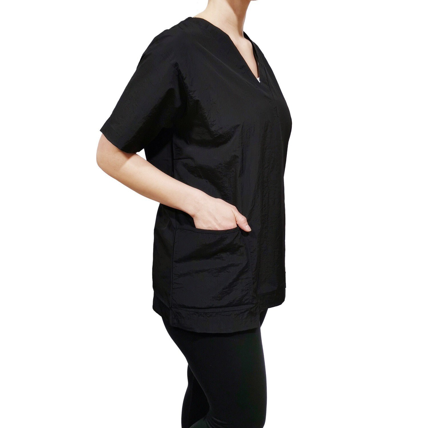 V-neck Scrub Top, Water Repellent Nylon Smock, Custom Embroidery - Etsy ...