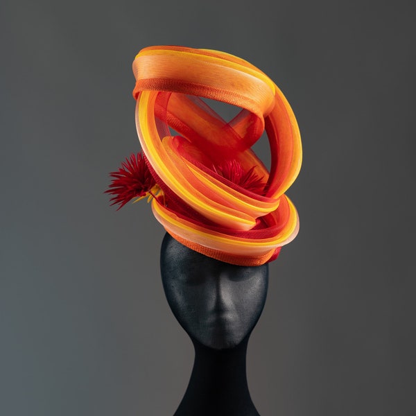 Orange Fascinator - Etsy