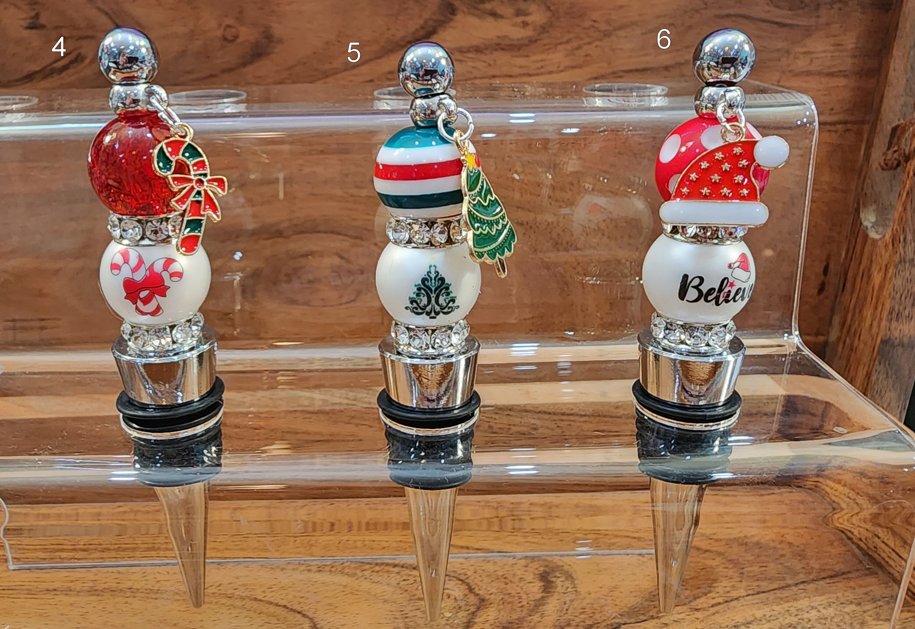 Christmas Wine Stopper, Snowman, Christmas Tree, Beaded Wine Stopper ...