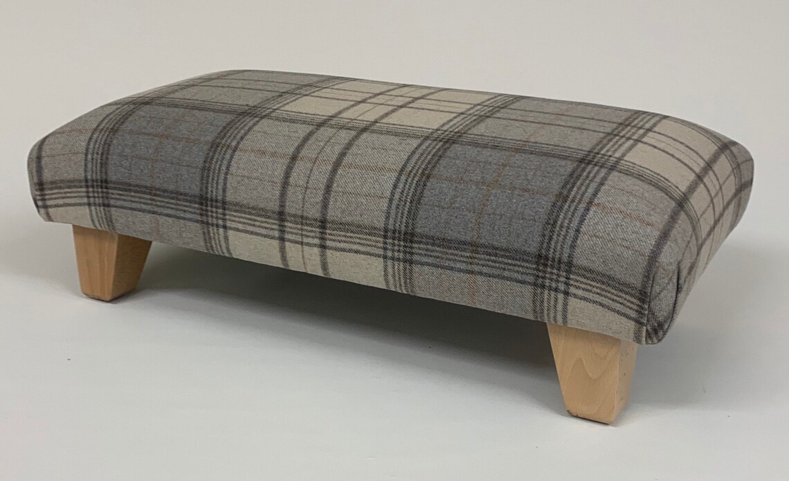 Beautiful Upholstered Large Handmade Footstool With Wooden Legs Uk ...