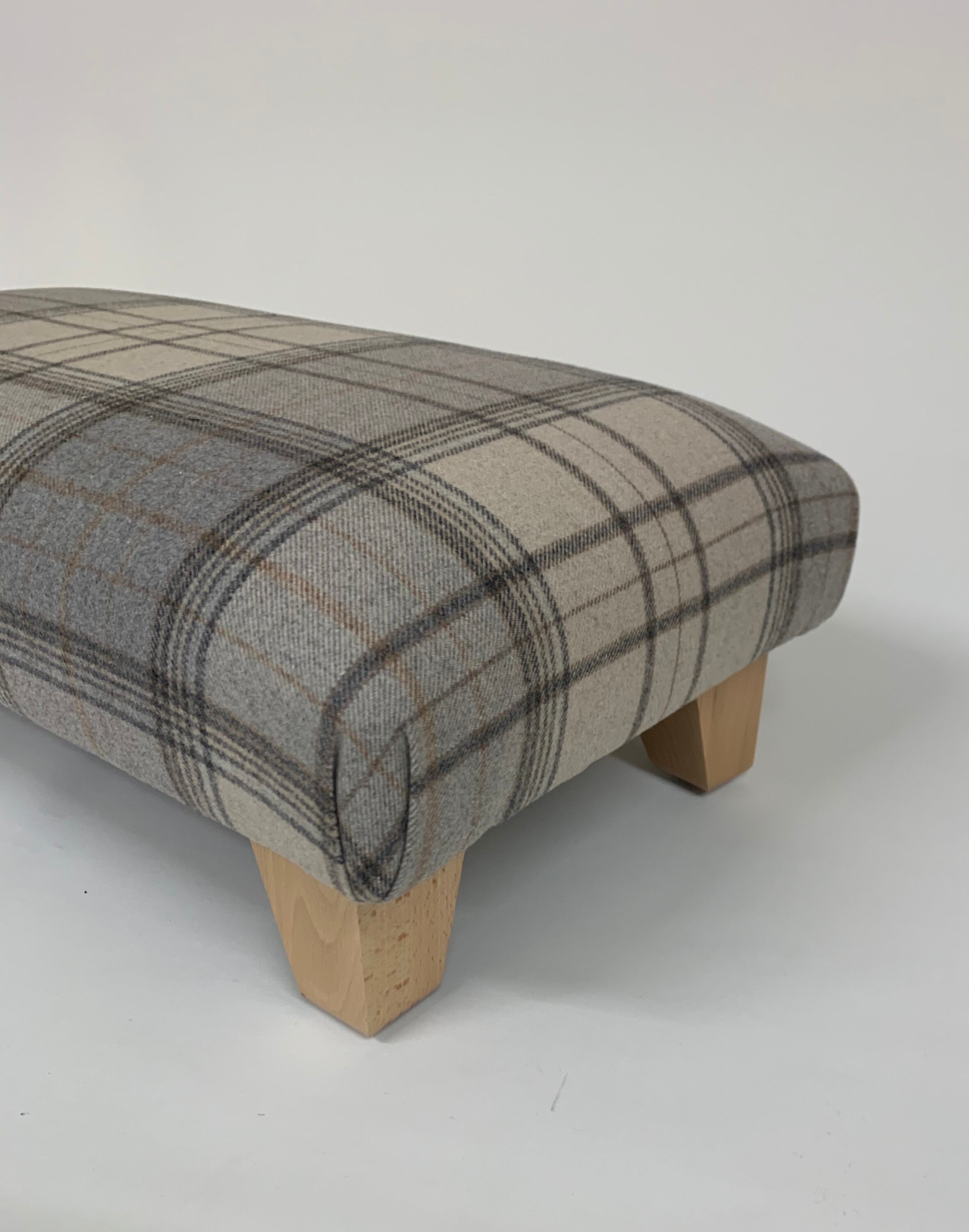 Beautiful Upholstered Large Handmade Footstool With Wooden - Etsy UK