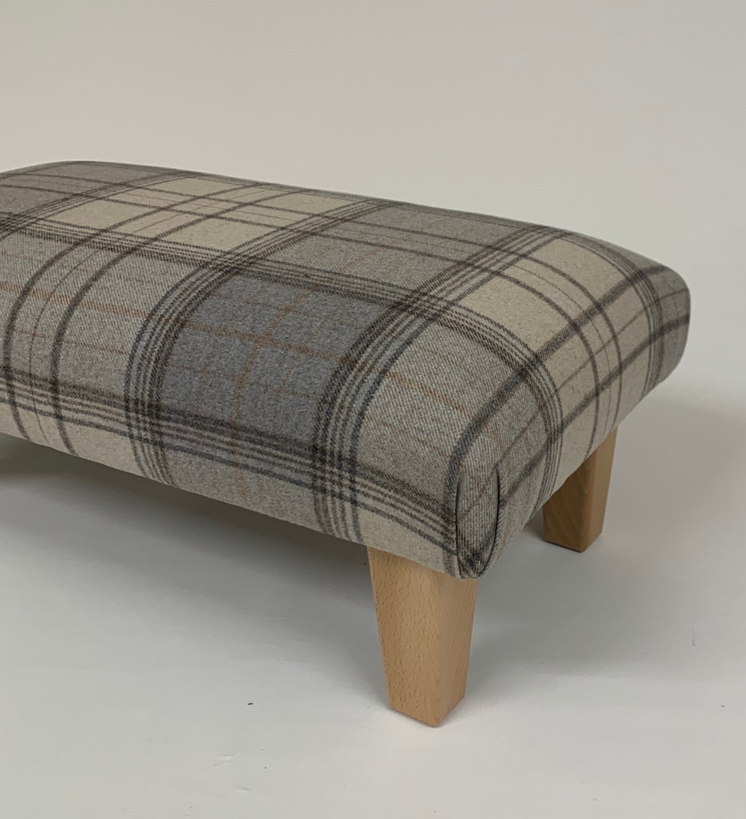 Beautiful Upholstered Large Handmade Footstool With Wooden Legs Uk ...