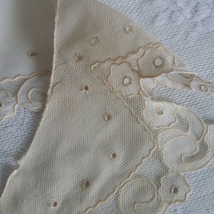 Antique Embroidered Silk & Tulle Collar | Reversible French Handmade ...