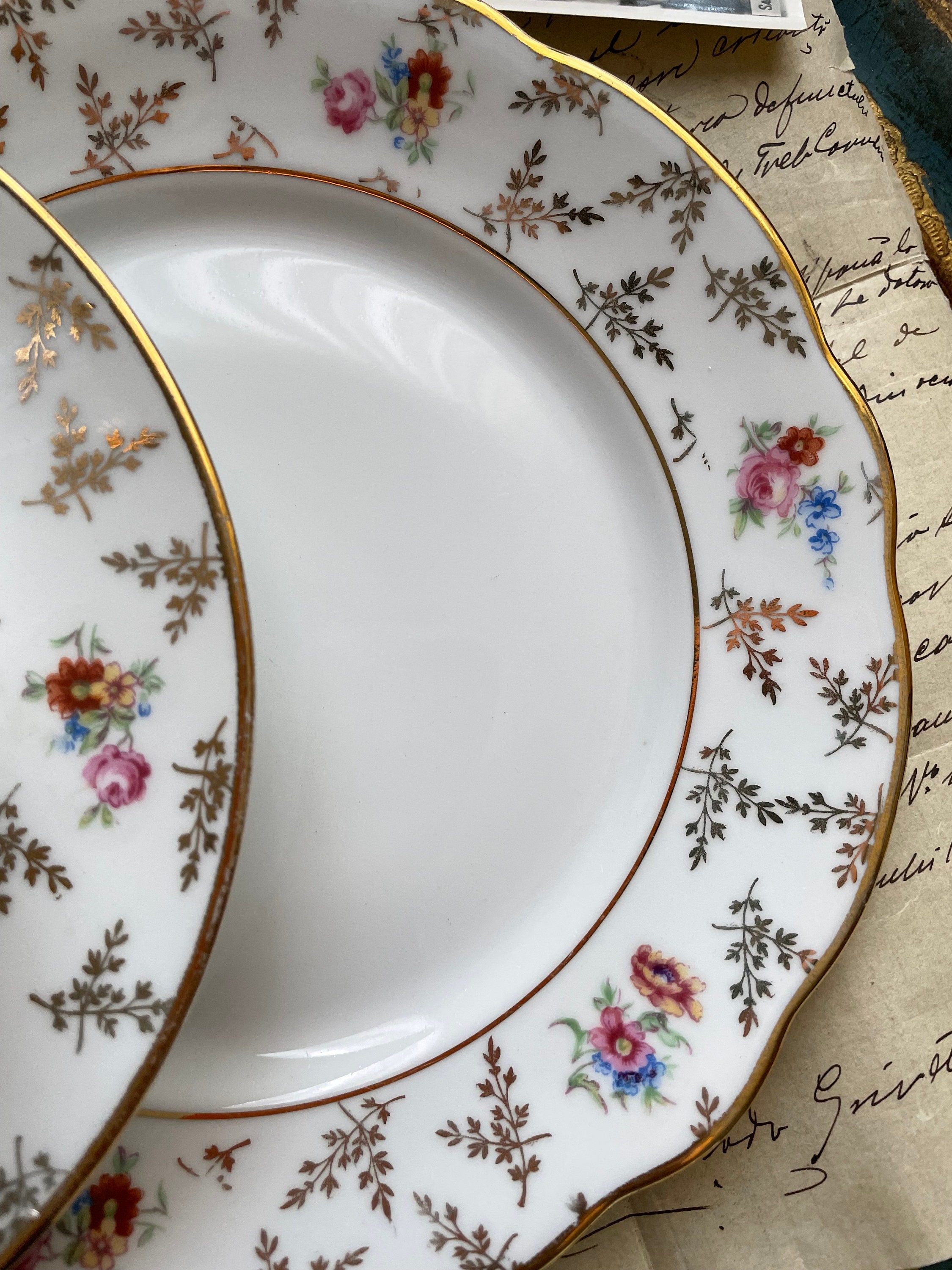 France Tea Cup Flower Set Trio French Porcelain Floral Teacup - Etsy