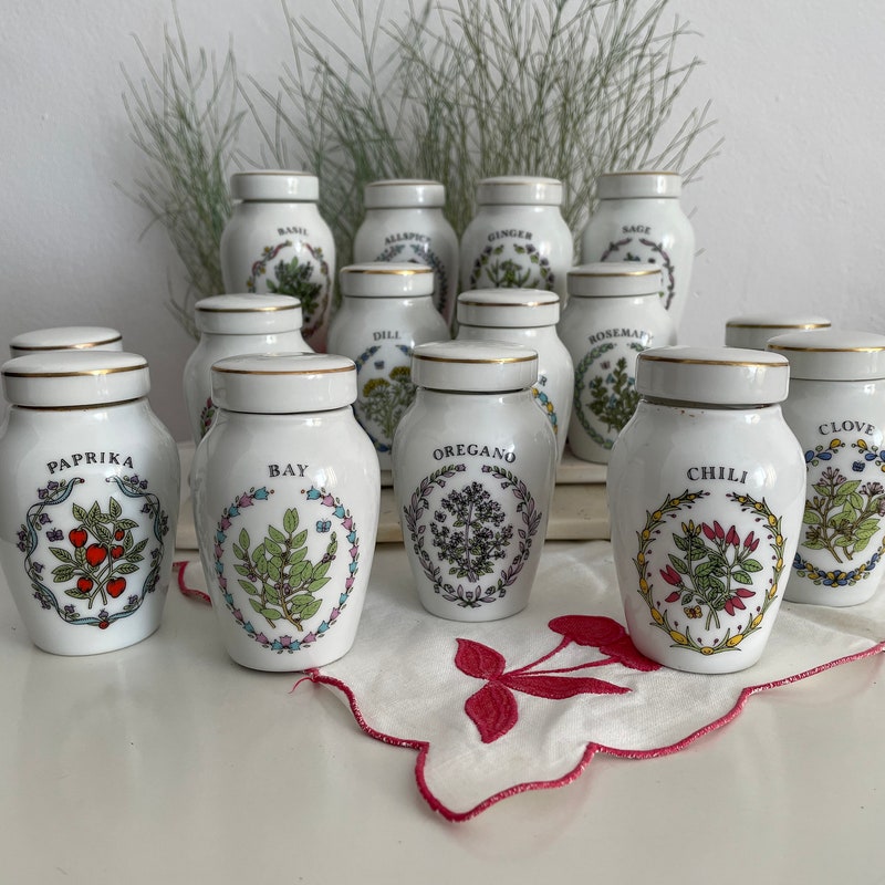Ceramic Spice Jar Set - Etsy