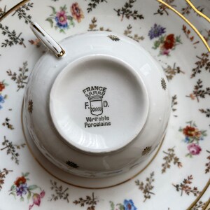 France Tea Cup Flower Set Trio French Porcelain Floral Teacup - Etsy