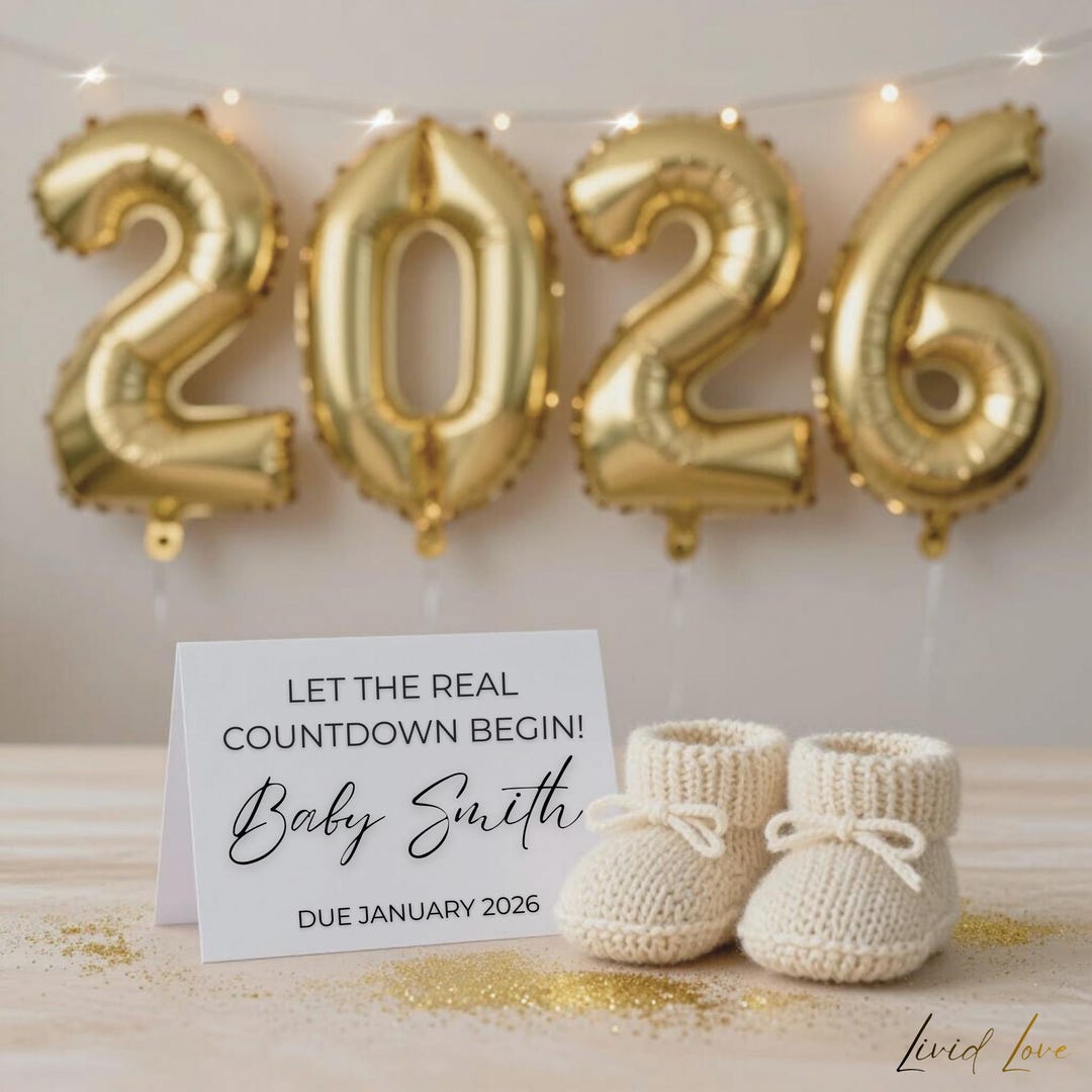 New Years Eve Baby Announcement Digital Template - Etsy