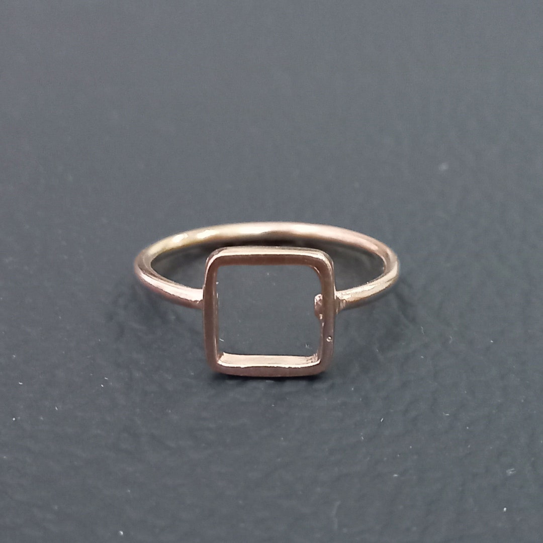 Rose Gold Plated 925 Sterling Silver Square Bezel Ring Blank, DIY ...