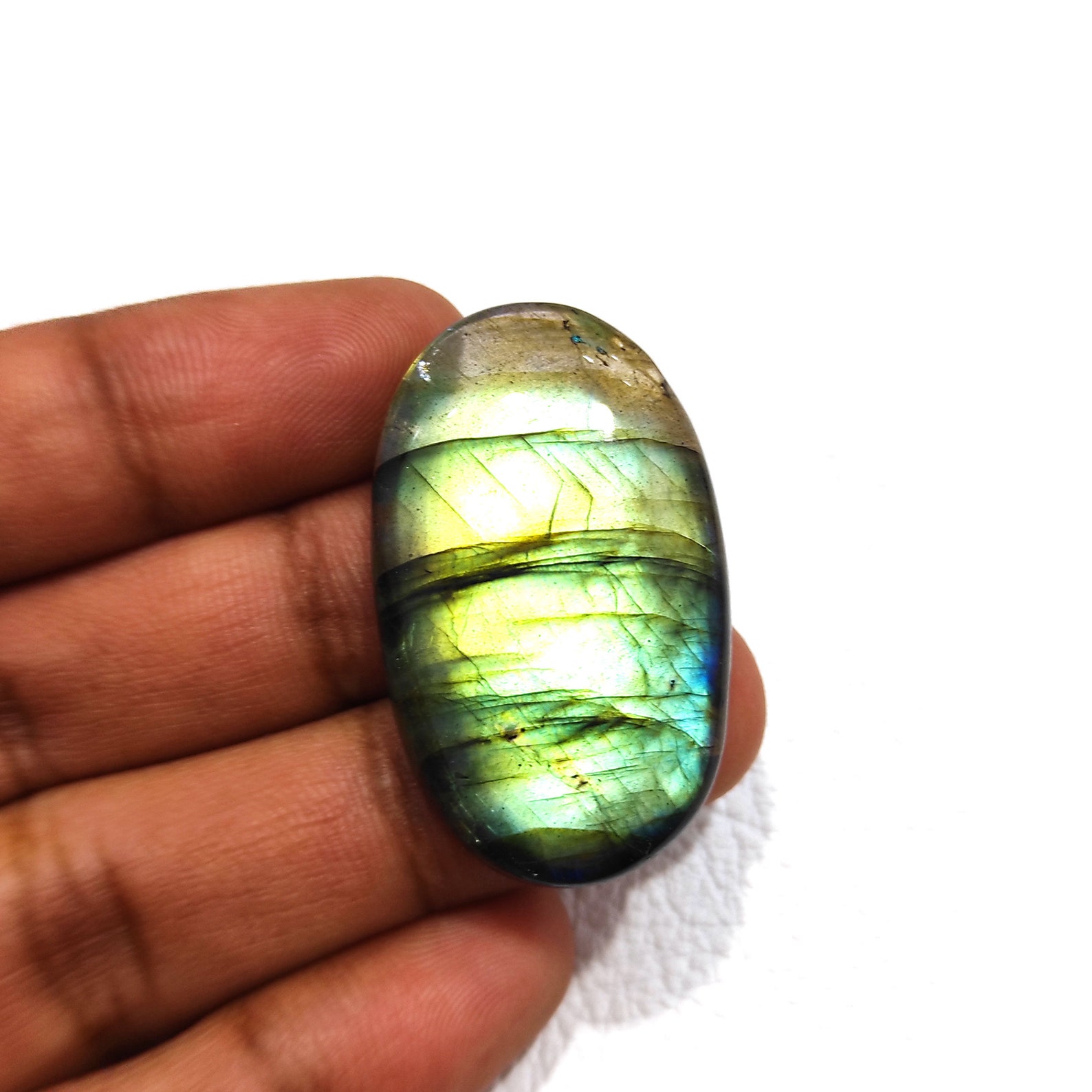 NEW ARRIVAL Fantastic Green Labradorite Oval Gemstone | Etsy