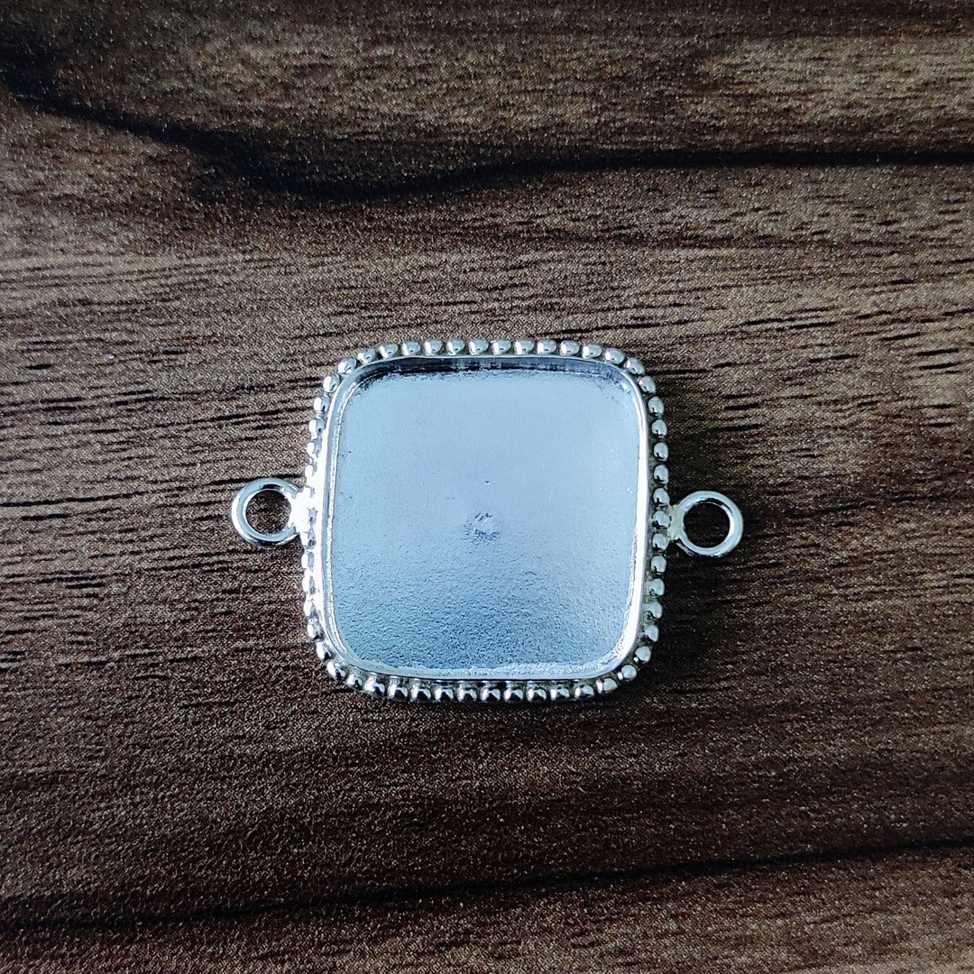 925 Sterling Silver Beaded Bezel Cup Connector, DIY Jewelry (3x3 MM to ...