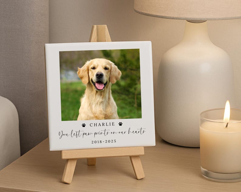 Personalised Dog Memorial Ceramic Photo Tile Pet Loss Gift - Etsy