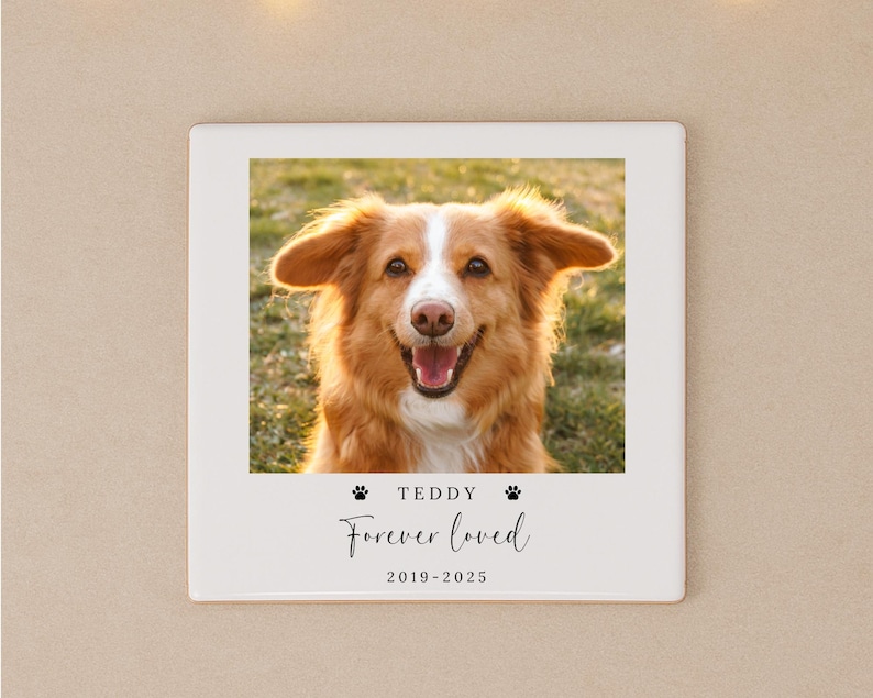 Personalised Dog Memorial Ceramic Photo Tile Pet Loss Gift - Etsy