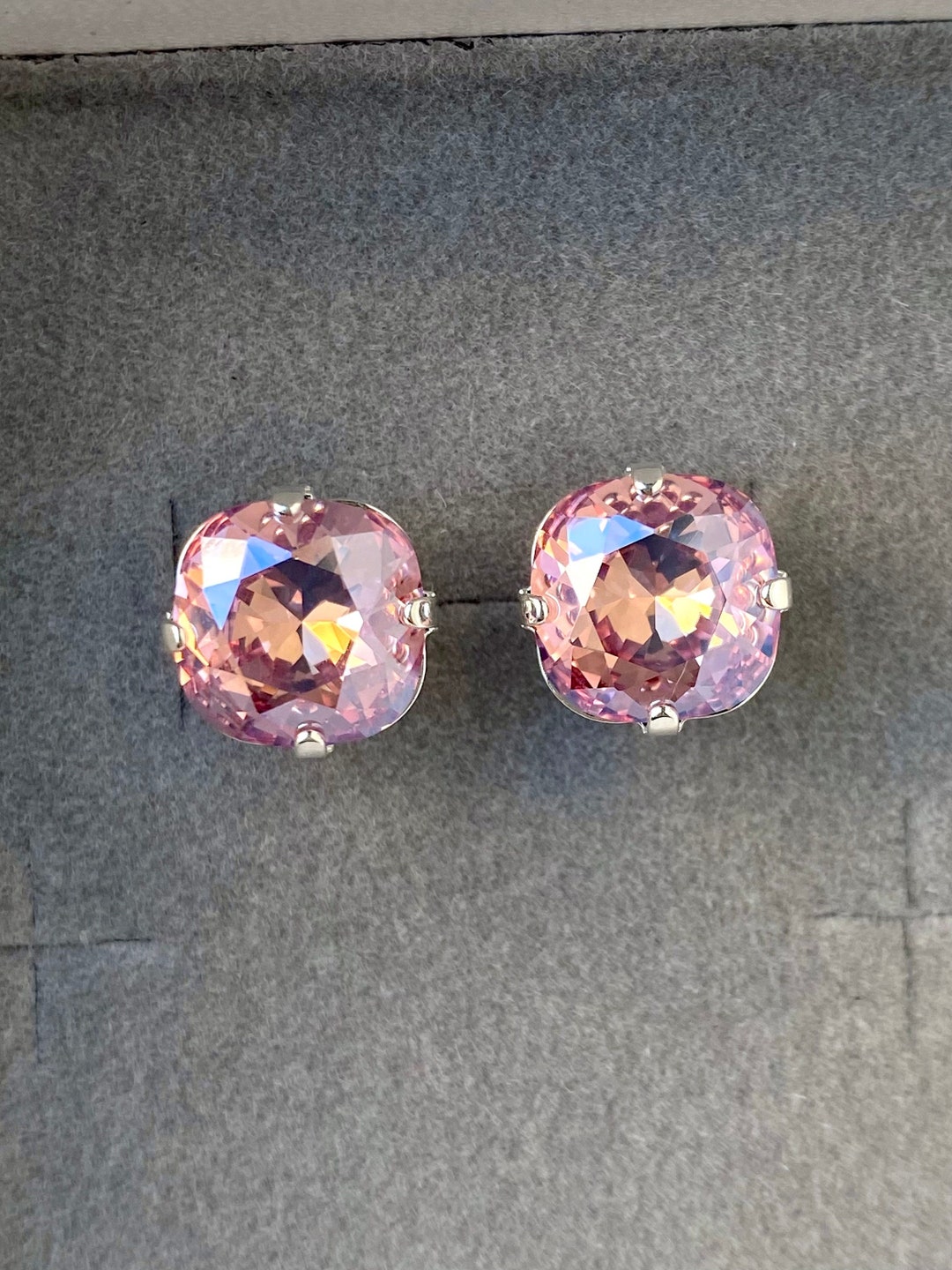 LIMITED Swarovski Moonlight Pink Crystal Stud Earrings, Iridescent ...