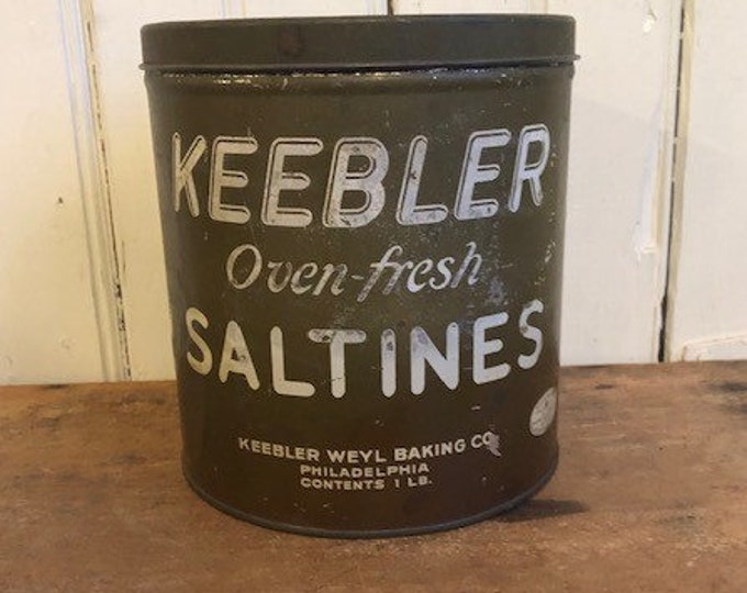 Vintage Keebler Saltines Tin 1920s, Saltine Crackers, Advertising Tin ...