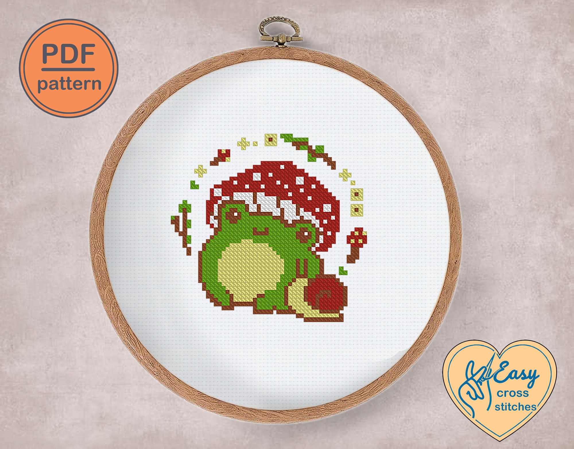 Floral Frog Cross Stitch Pattern PDF. Frog and Toad Cross Stitch ...