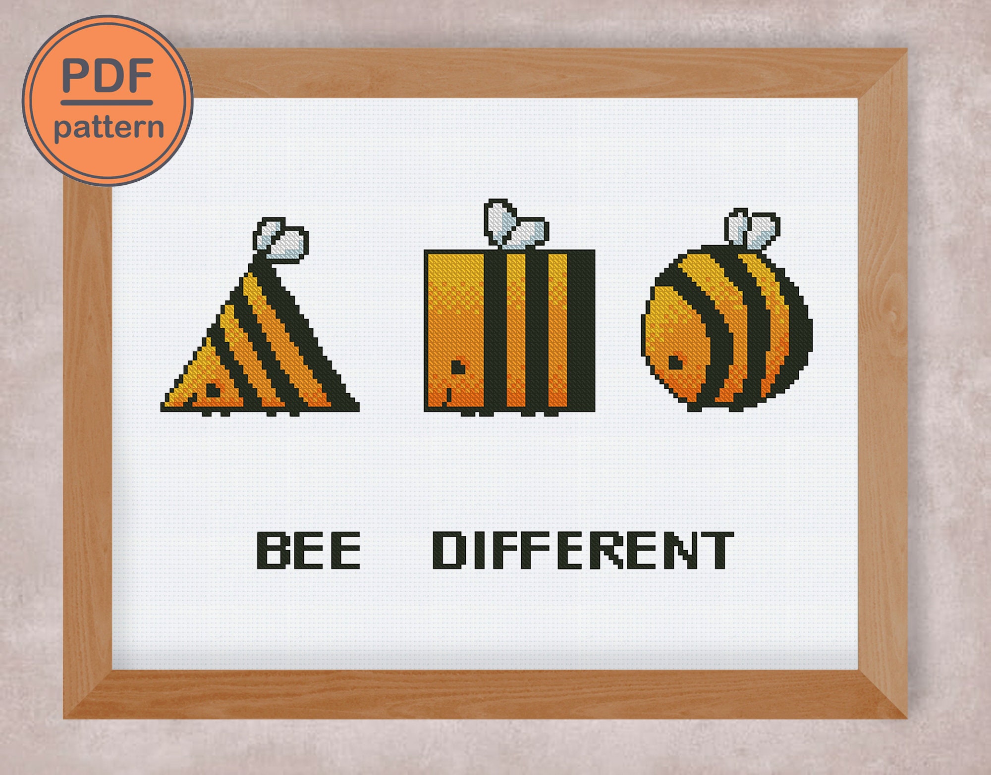Bee Cross Stitch Pattern PDF, Motivational Quotes Cross Stitch Pattern ...