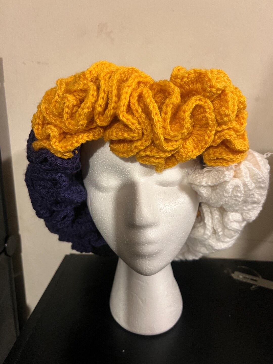 Baltimore Ravens Inspired Crochet Ruffle Hat - Etsy