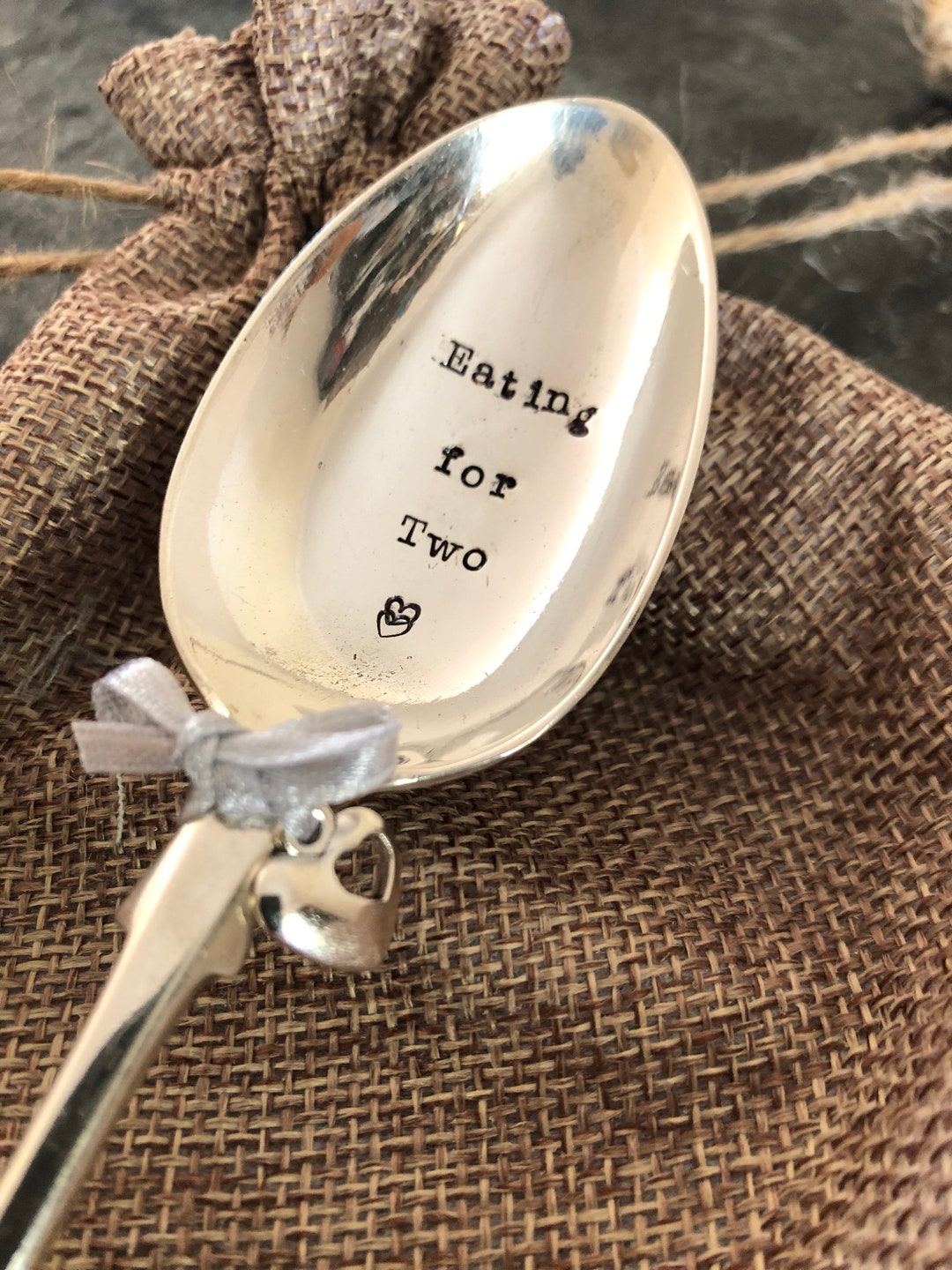 Eating for Two silver plated vintage dessert spoon - Etsy Nederland