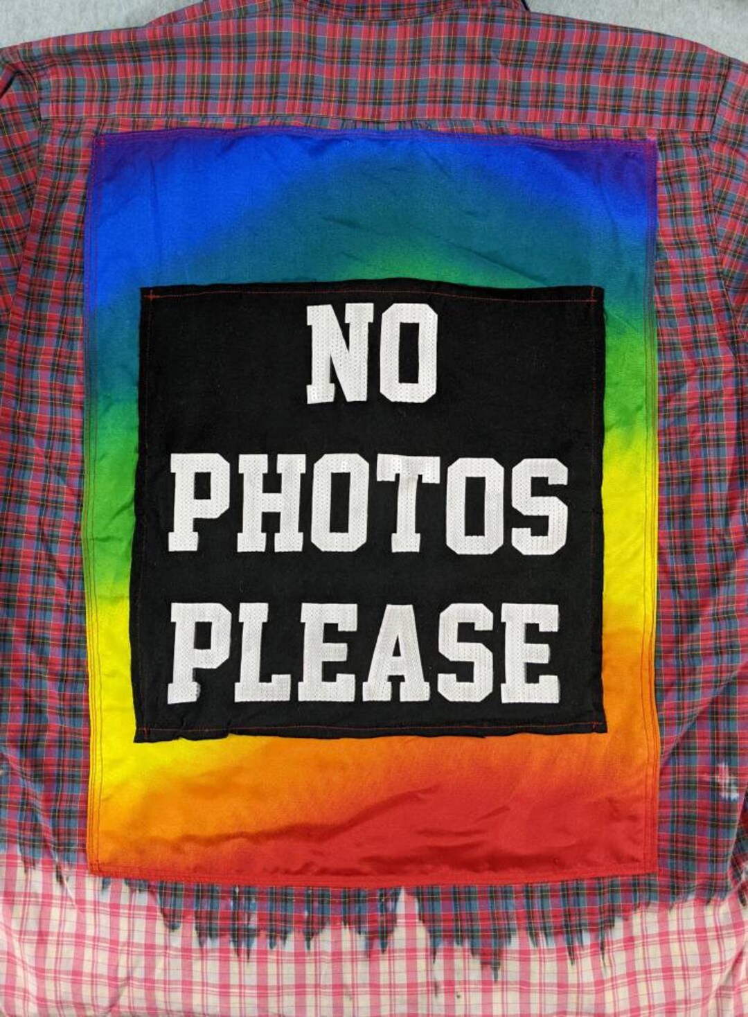 Patched Half Bleached Plaid Shirt. Men's Large Extra - Etsy