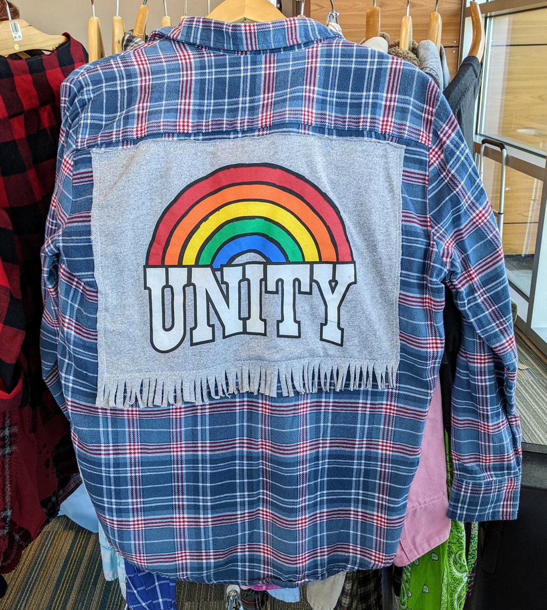 Pride Unity Patched Plaid Flannel Shirt Rainbow or LGBTQ - Etsy