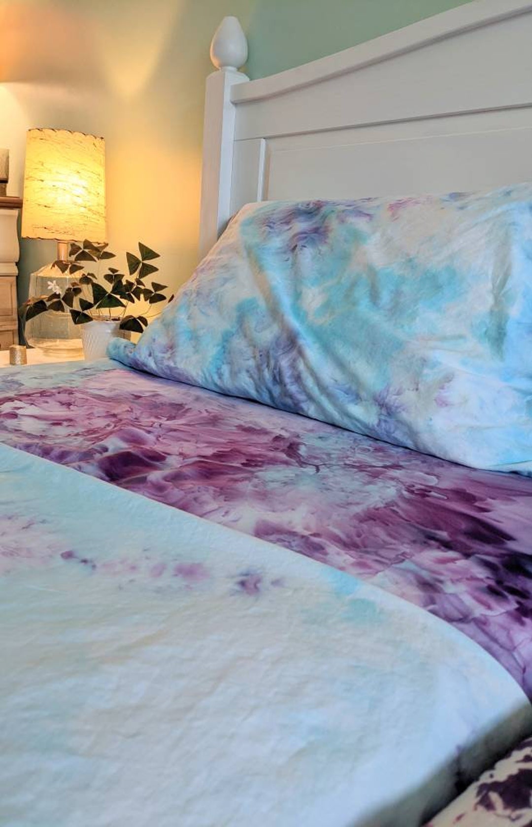 Tie Dye Twin Sheet Set, XL, Extra Long, Ice, 100% Cotton, Bedding ...