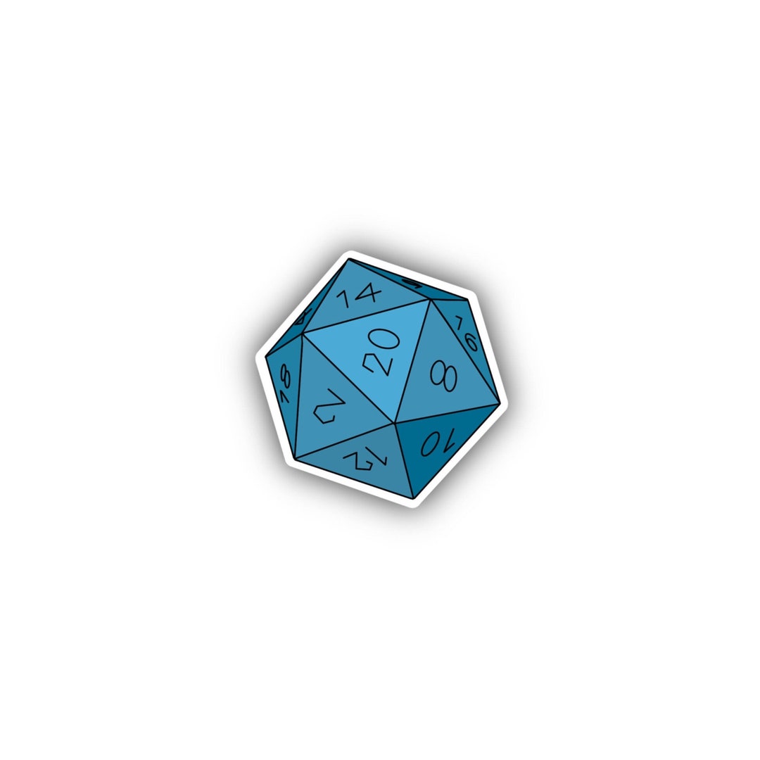 D20 Blue Vinyl Waterproof Laminated Sticker - Etsy