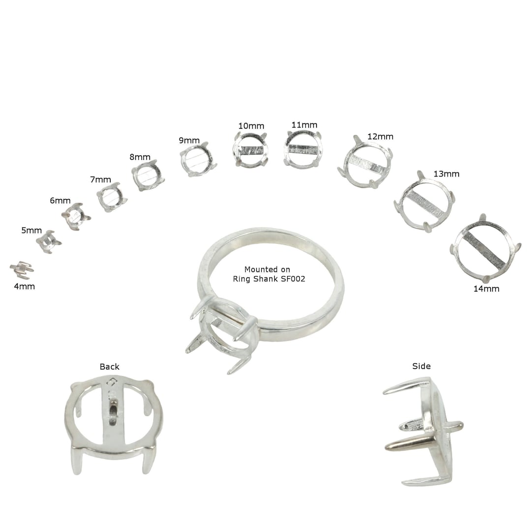 Jeweler Ring Peg Setting With Four-prong Round Seat Mounting in ...