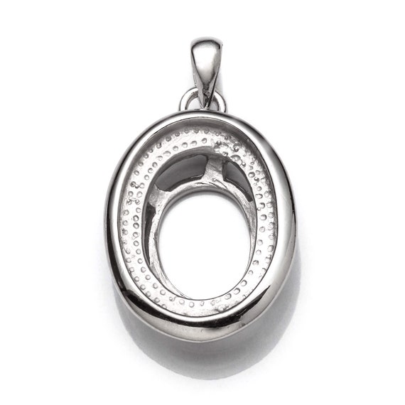 Oval Pendant With Oval Bezel Mounting and Bail in Sterling - Etsy