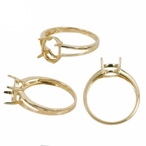 14K Gold Classic Split-shank Ring Setting With Oval Prongs Mounting ...