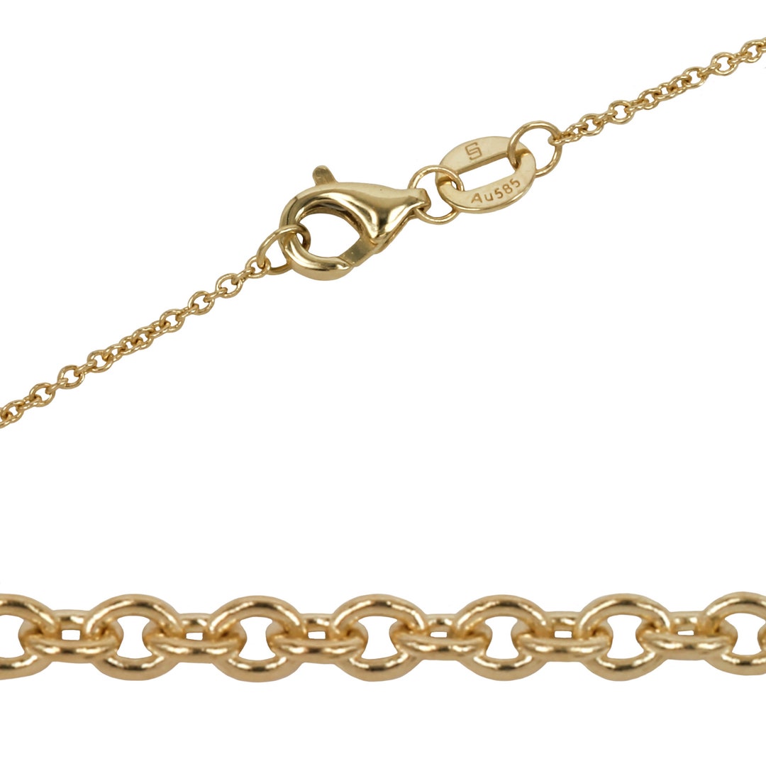14K Gold Round Cable Chain Necklace 1.15mm 16" - 18" - 20" SF1300K14 ...