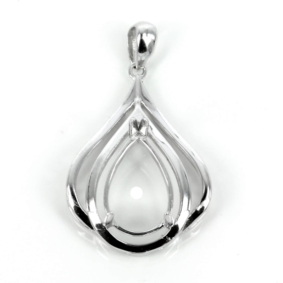 Pear Shaped Pendant With Soldered Loop and Bail in Sterling Silver for ...