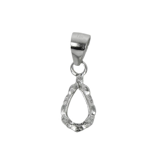 Pear Shape Pendant With Loop and Bail in Sterling Silver 3x5mm - Etsy