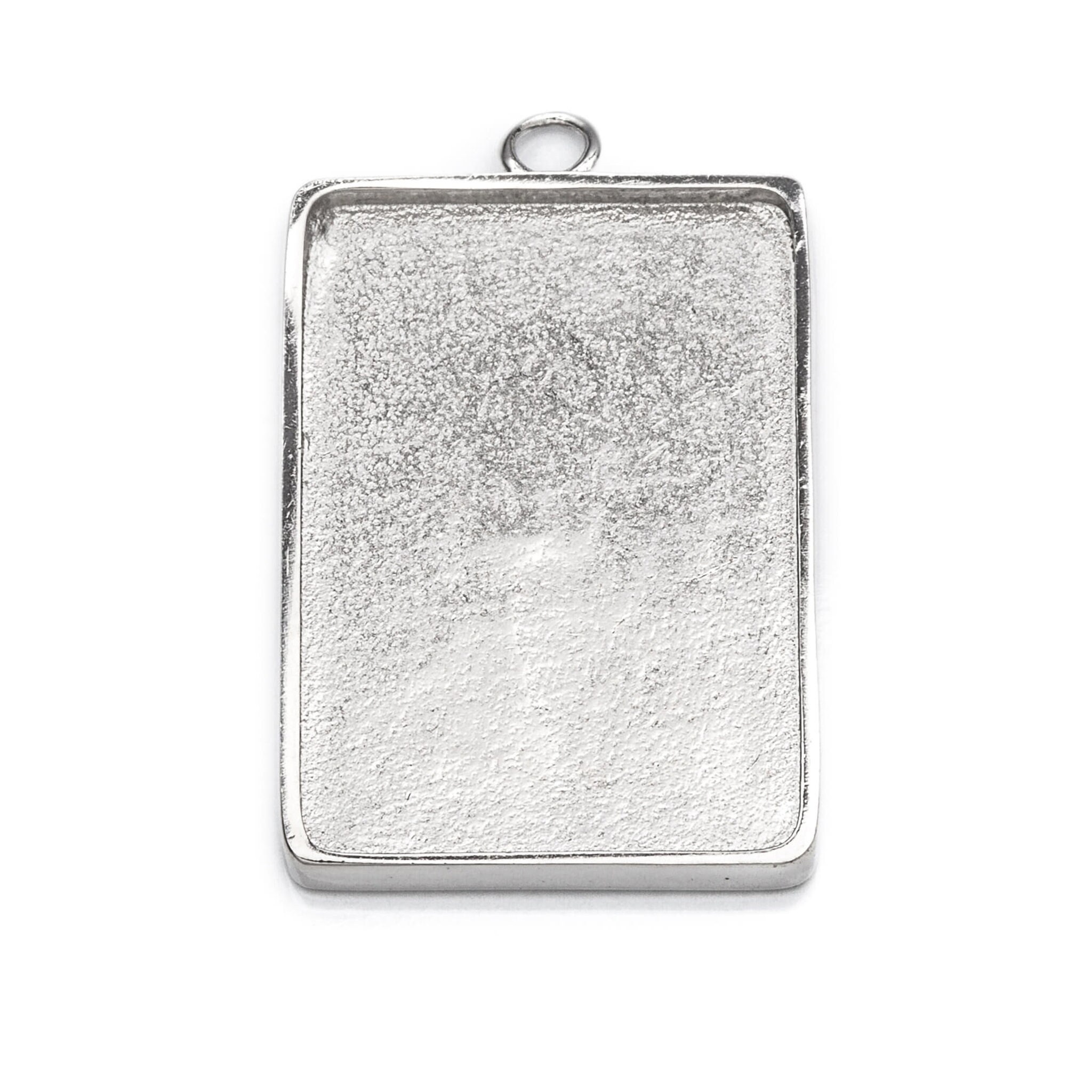 Rectangular Pendant With Rectangular Bezel Mounting in Sterling Silver ...