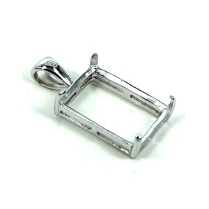 Rectangular Pendant With Rectangular Mounting and Bail in Sterling ...