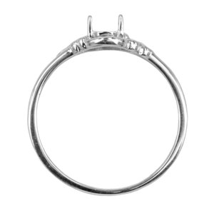 14K Gold Flourishes & Hearts Ring Setting With Oval Prongs Mounting ...