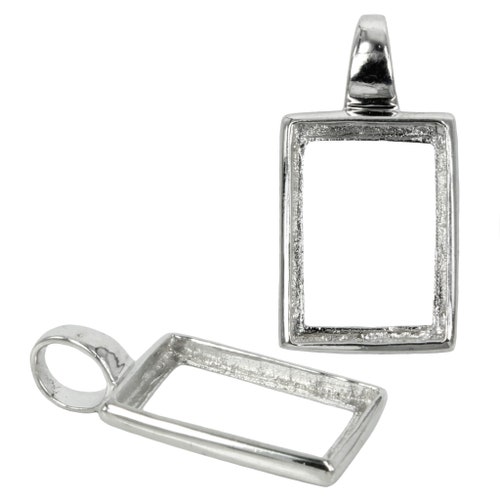 Rectangular Pendant With Rectangular Bezel Mounting and Bail - Etsy