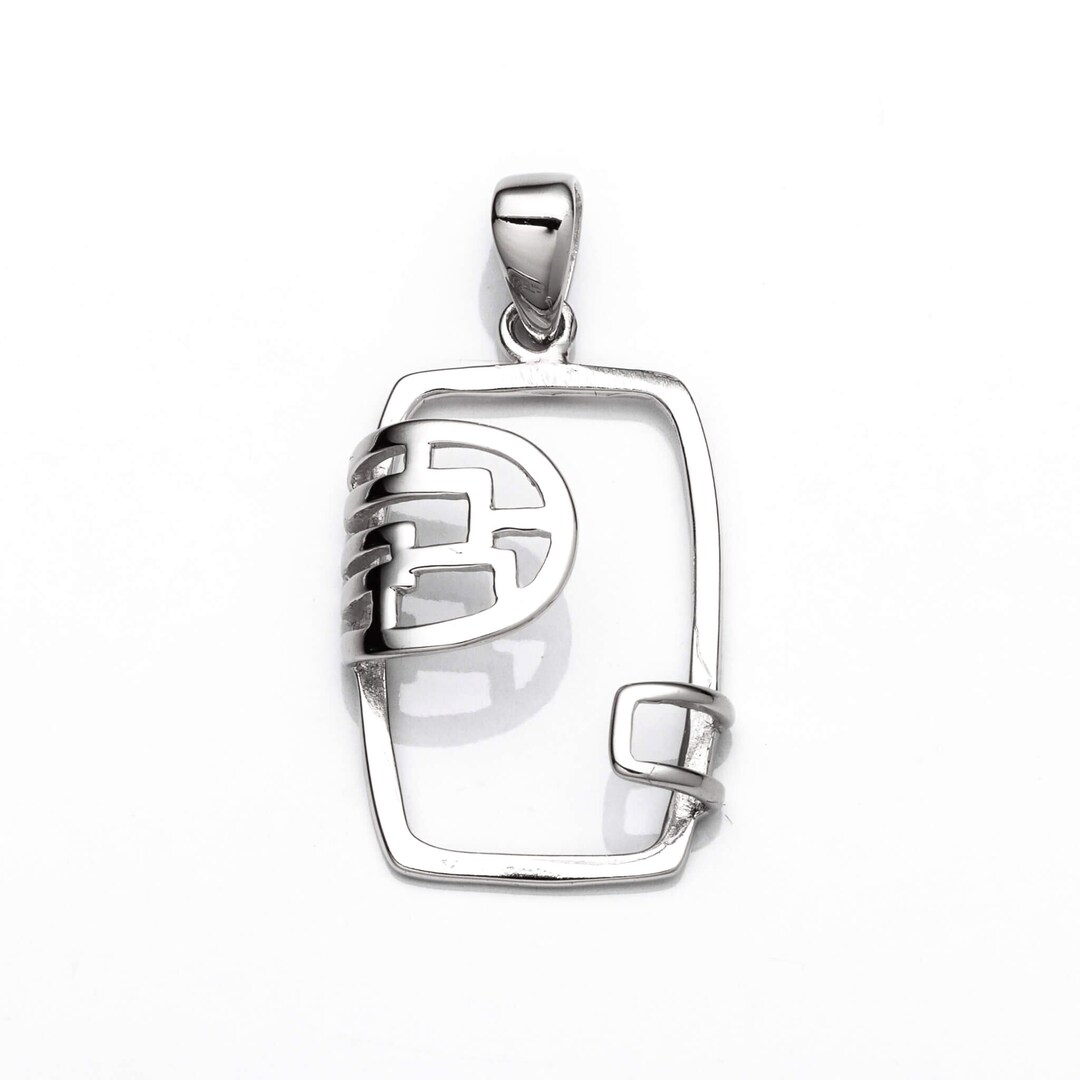 Rectangular Pendant With Rectangular Bezel Mounting and Bail in ...