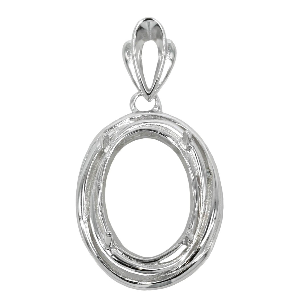 Oval Nested Loops Pendant With Soldered Loop and Bail in Sterling ...